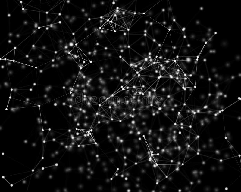 Digital Background with Cybernetic Particles Stock Illustration ...