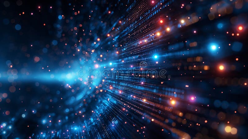 A Digital Background with Encrypted Data Streams Flowing between ...