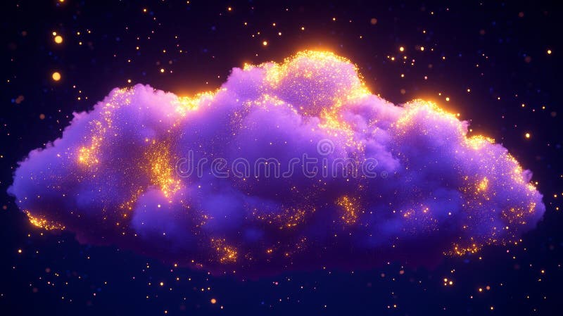 A Digital Background Featuring Glowing Clouds and Particles in Abstract ...