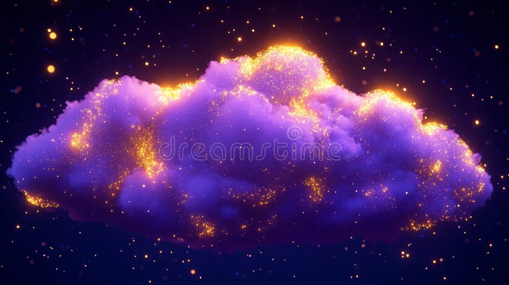 A Digital Background Featuring Glowing Clouds and Particles in Abstract ...