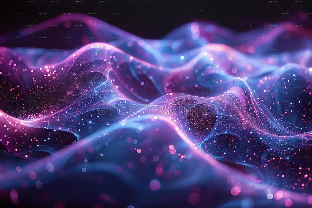 A Digital Background Featuring Neon Purple and Blue Lines in an ...