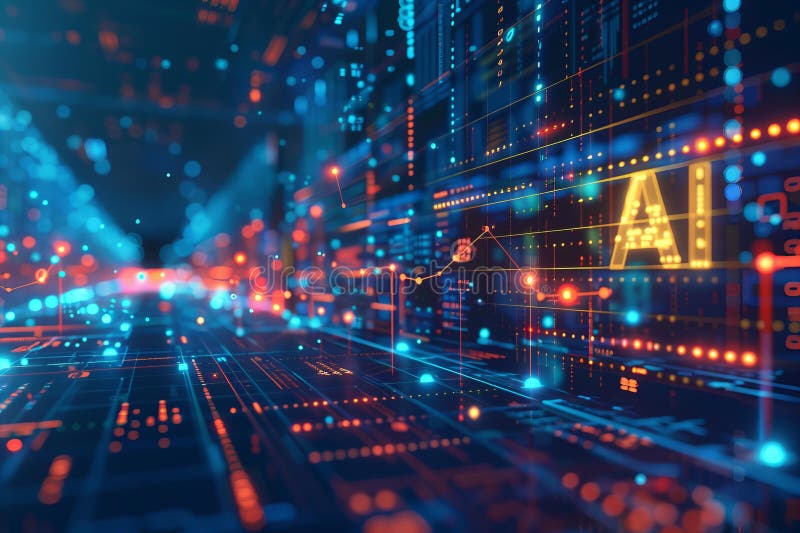 Digital Background Featuring Numbers and Graphs on Digital Screen, Grid ...