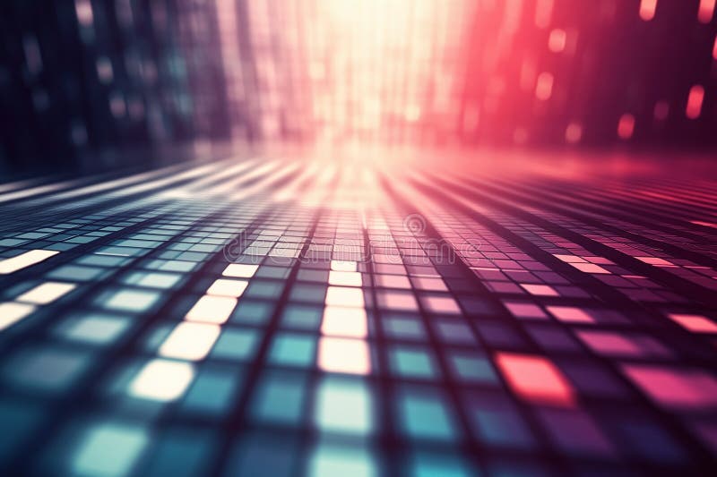 Digital Background Featuring Vibrant Square Grids and Sense of Depth ...