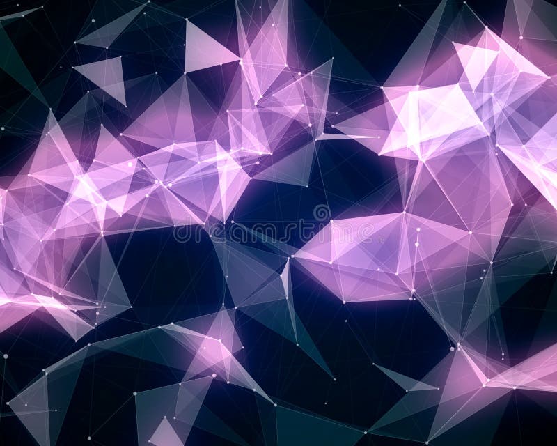 Abstract Background with Triangle Particles Stock Illustration ...