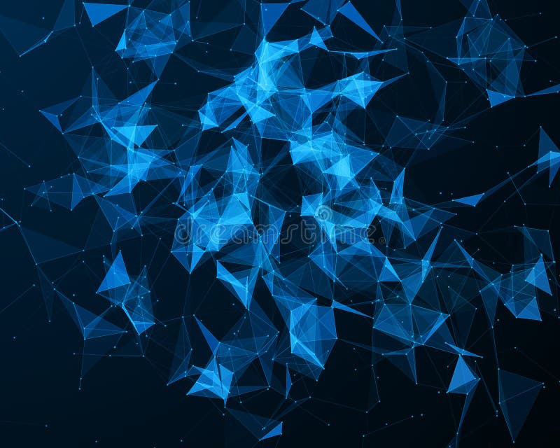 Digital Background with Geometric Particles Stock Illustration ...