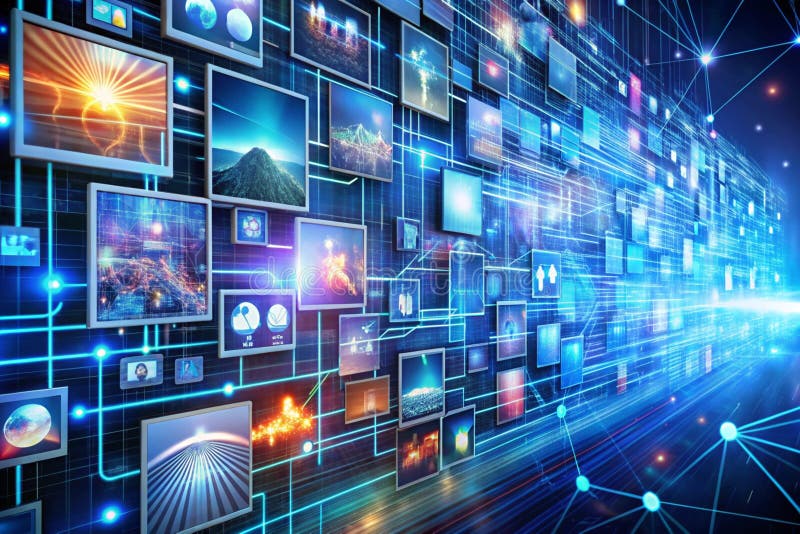 Digital Background for AI, Data Transfer and Storage Stock Illustration ...