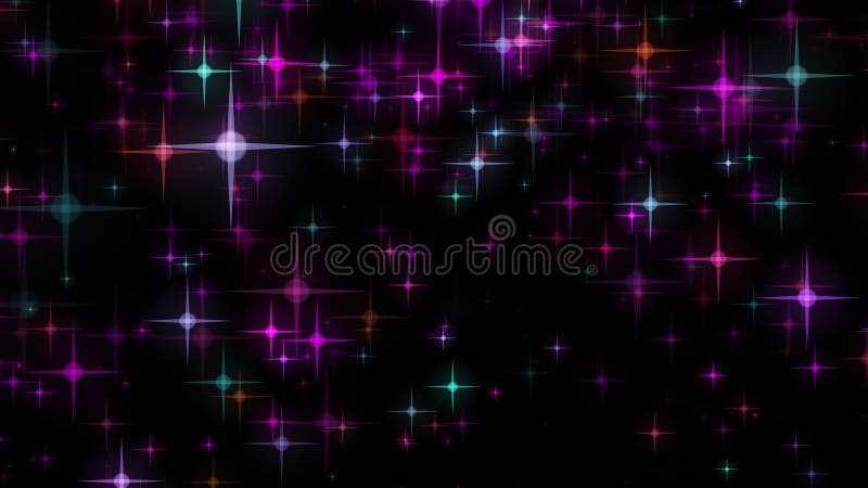 Digital Background of Many Colorful and Blinking Stars. Computer ...