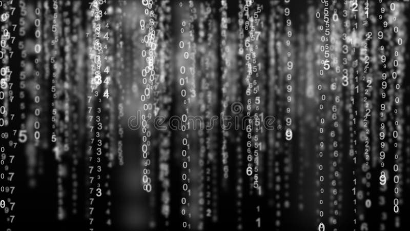 Digital Background Matrix. Binary Computer Code. Hacker Concept. 3d Rendering Stock Illustration ...