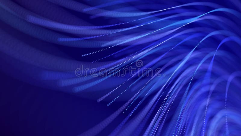 Digital Background with Movement of Glowing Particles. Complex ...