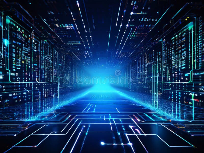 Digital Background Perfect for Tech Processes, Neural Networks, Generative AI Stock Illustration ...