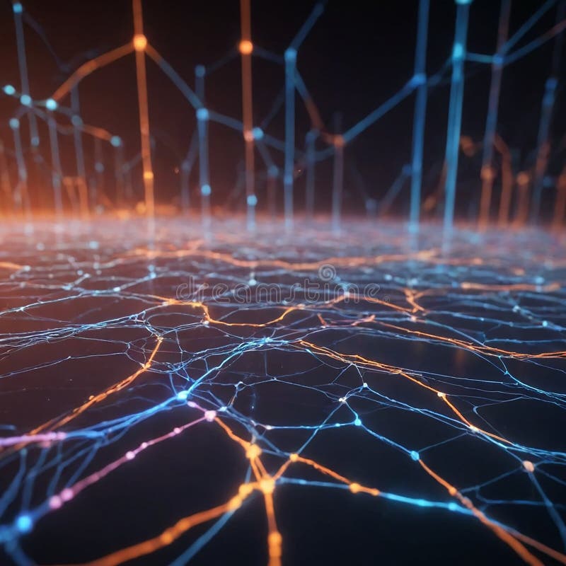 Digital Background Perfect for Tech Processes, Neural Networks ...