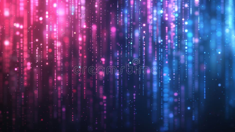 Digital Background with Pixelated Data Stream, Binary Code, and ...