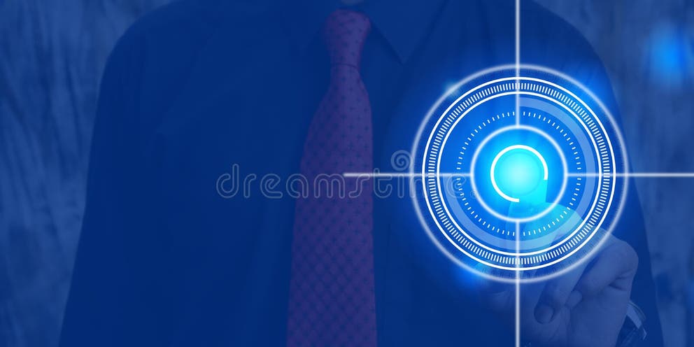 Digital Background Professional Touching Screen with Target Icon Stock ...
