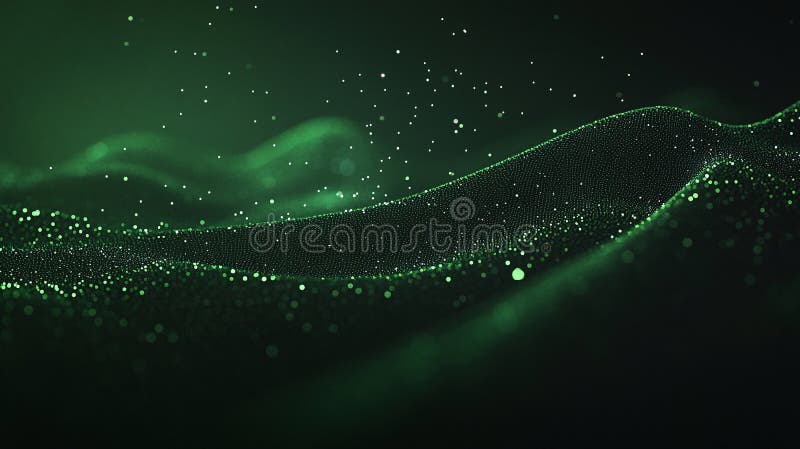 A Digital Background Showcases a Green Mesh Intertwined with Flowing ...
