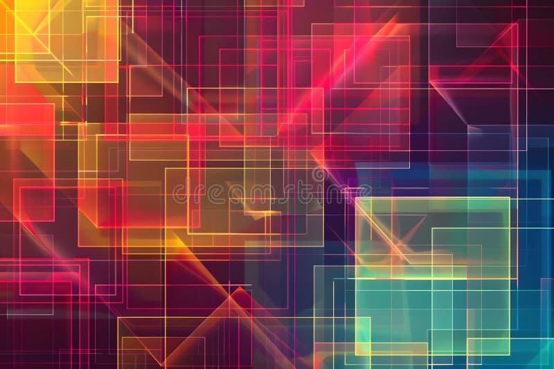 Digital Background Square Line Vector Graphic, Colorful by Generative ...