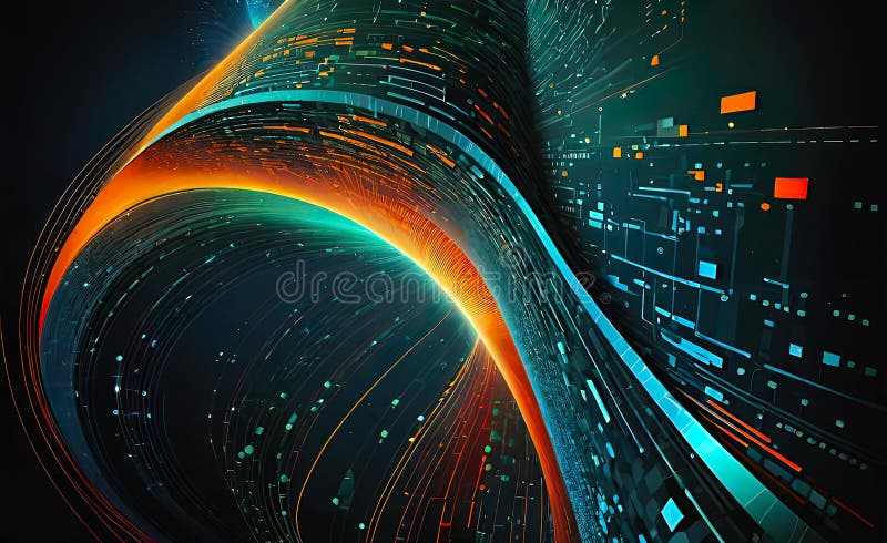 Digital Background of Technological Operations, Digital Code Flow ...