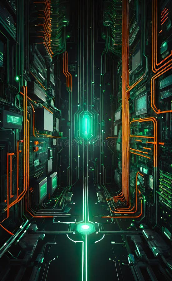 Digital Background of Technological Operations, Digital Code Flow ...