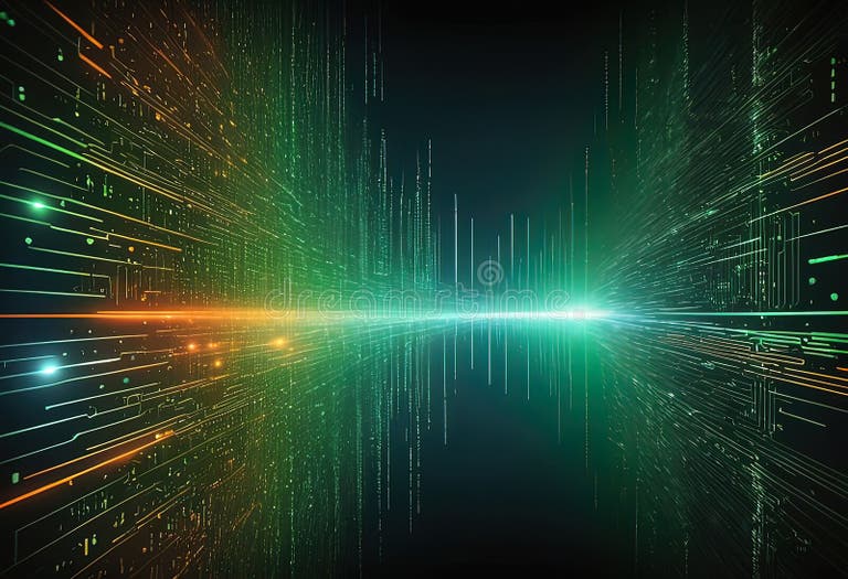 Digital Background of Technological Operations, Digital Code Flow, Neural Networks, Artificial ...