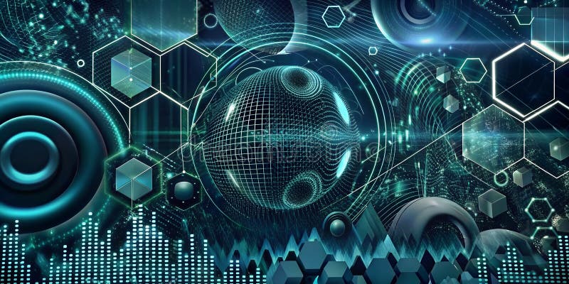 Digital Background for Technology. Geometric Abstraction. Stock Illustration - Illustration of ...