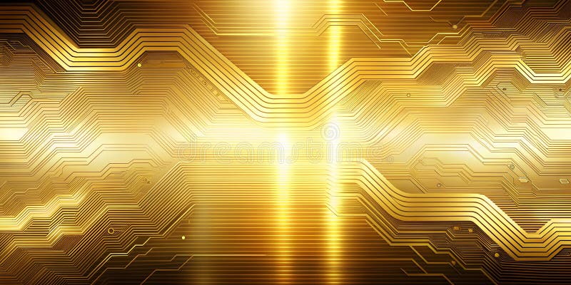 Digital Background for Technology, Golden Microchip Abstraction Stock ...