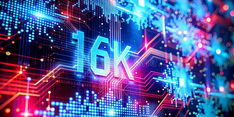 Digital Background for Technology. 16K Geometric Abstraction. Stock ...