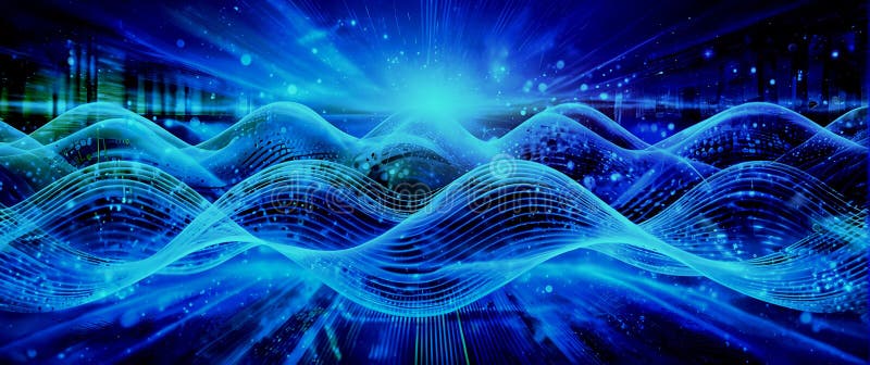 Digital Background for Technology, Waves Futuristic Abstraction. Stock ...