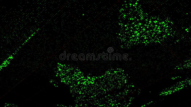 Digital Background with World Map Formed by Dots and Blinking Cells ...