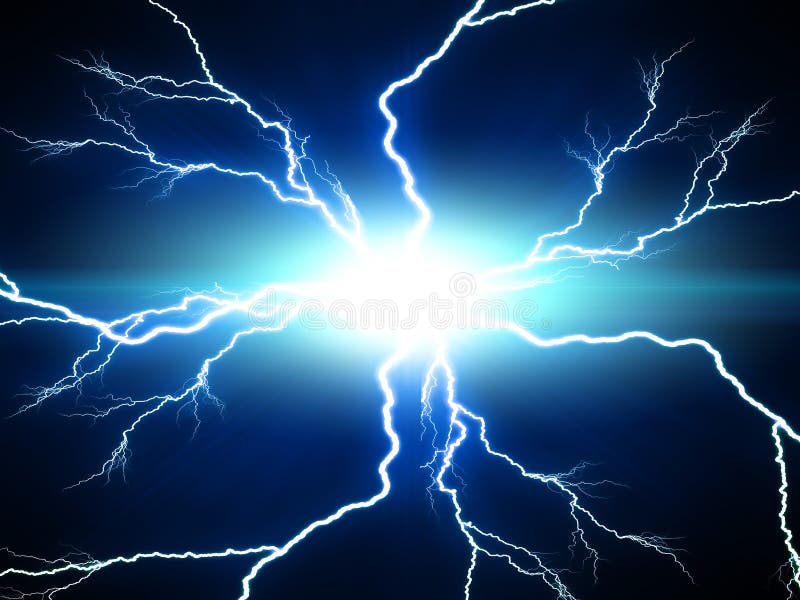 Digital BackgroundElectric Flash of Lightning on a Blue Background ...