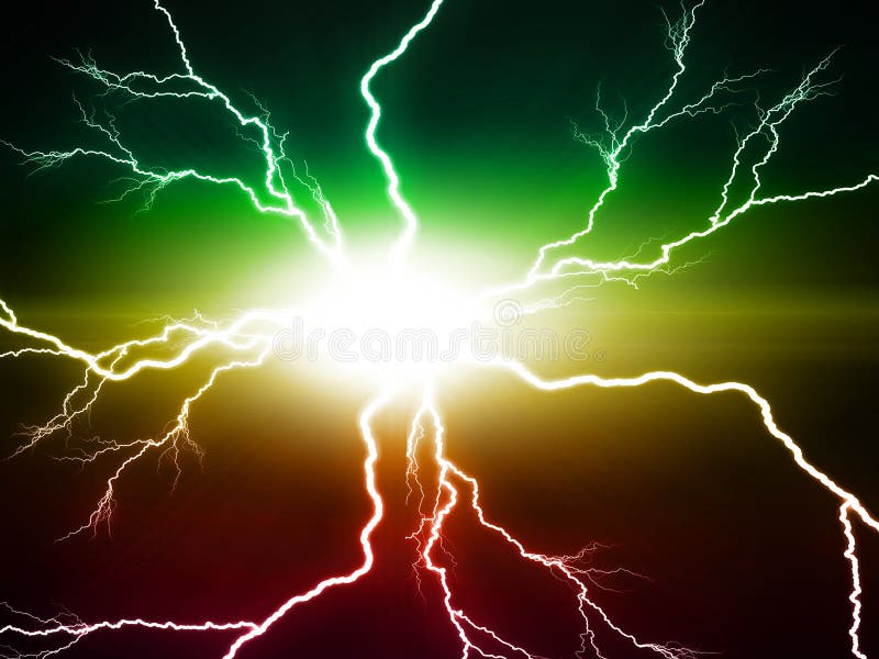Digital BackgroundElectric Flash of Lightning on a Blue Background ...