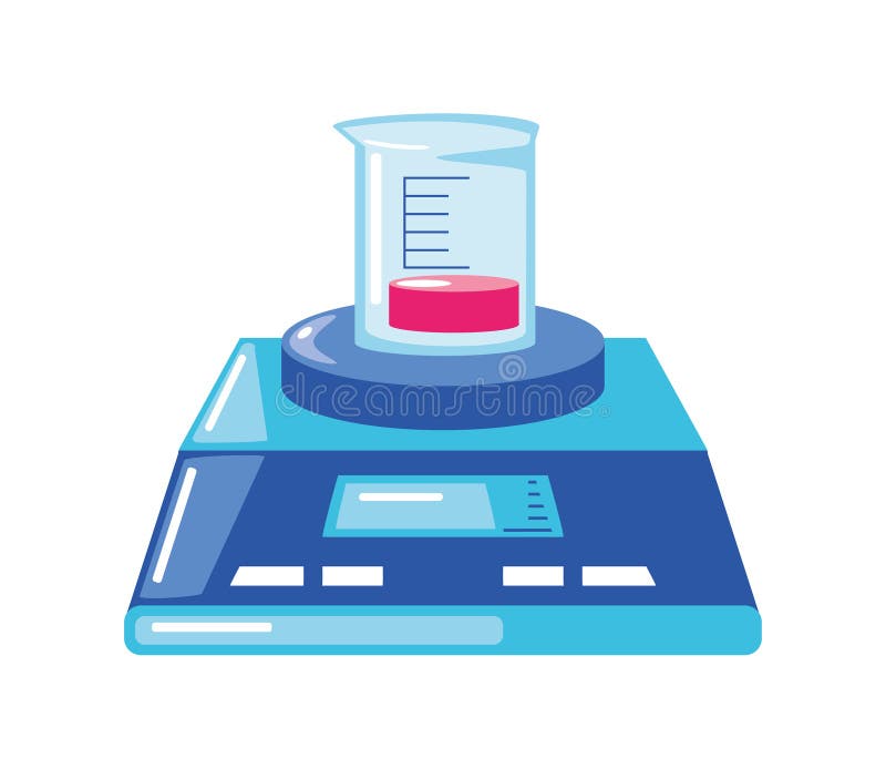 Digital Balance with Cup Laboratory Equipment Stock Vector ...