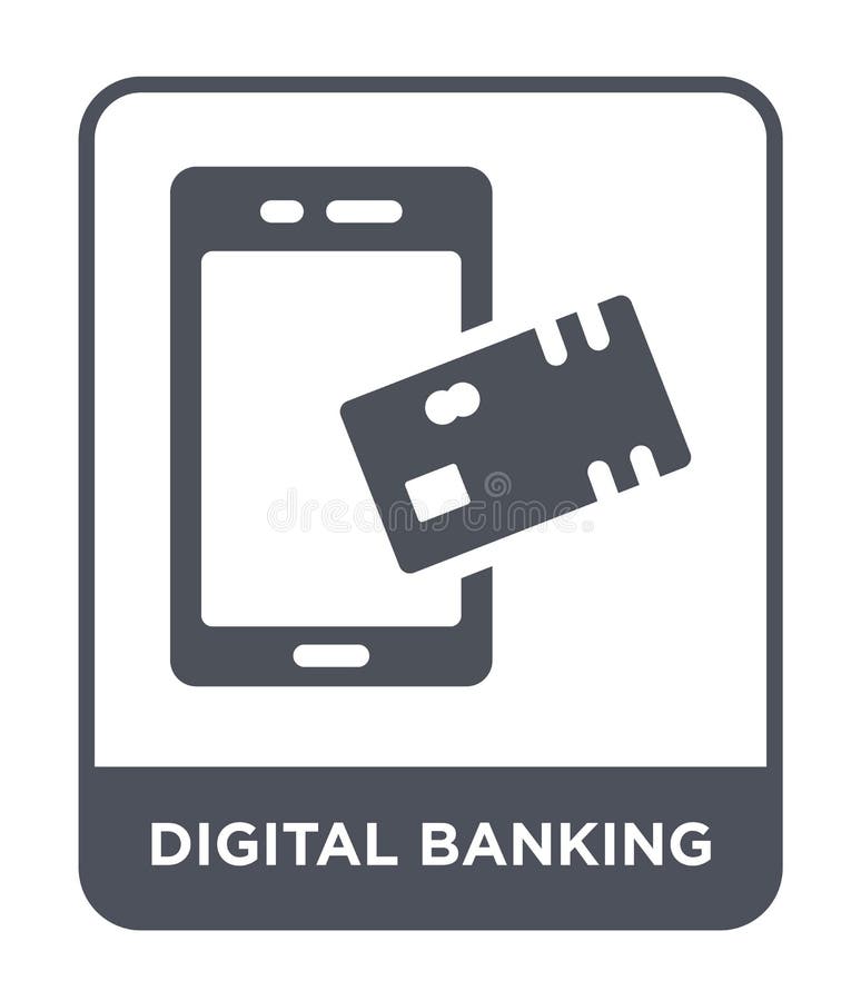 Digital Banking Icon in Trendy Design Style. Digital Banking Icon ...