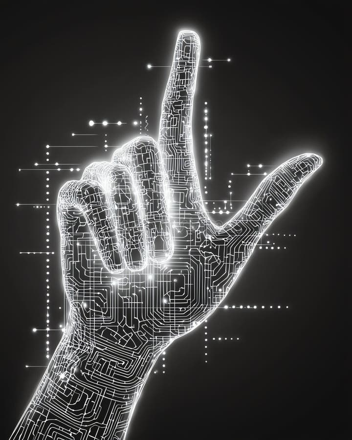 Digital Banking Mobile Integration, a Glowing Hand Gesture Illustrating ...