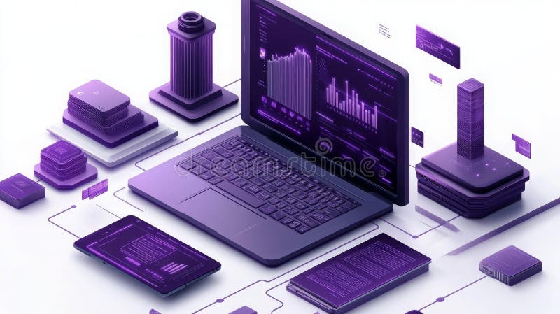 A Digital Banking Setup Showcasing Analytics and Financial Data ...