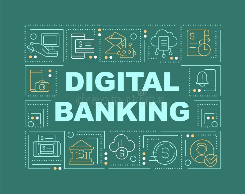 Digital Banking Word Concepts Dark Green Banner Stock Vector ... Digital Banking Word Concepts Dark Green Banner Stock Vector ...