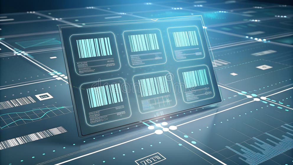Digital Barcodes Interface: Futuristic Technology and Data Management ...