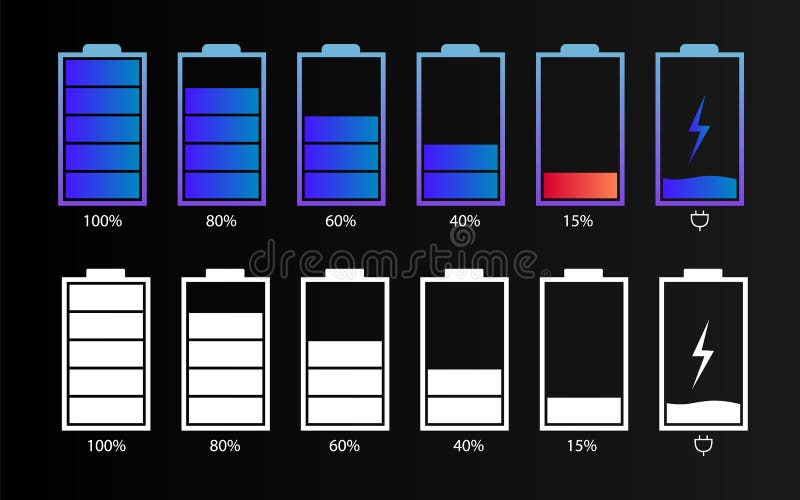 Digital Battery Design Template for User Interface Elements Stock ...