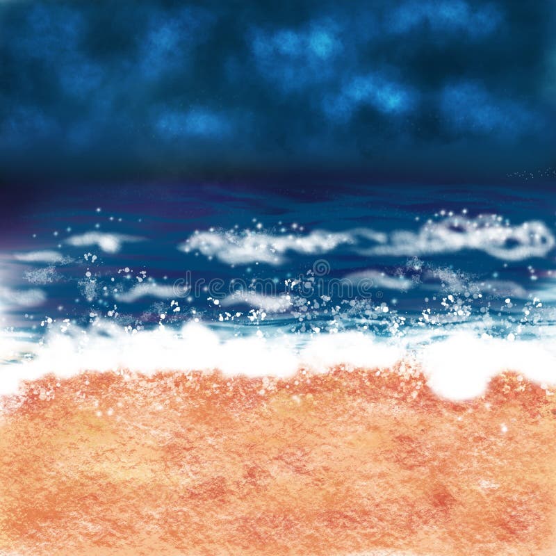 Digital Beach Scene Background Stock Photo - Image of beach, scene ...