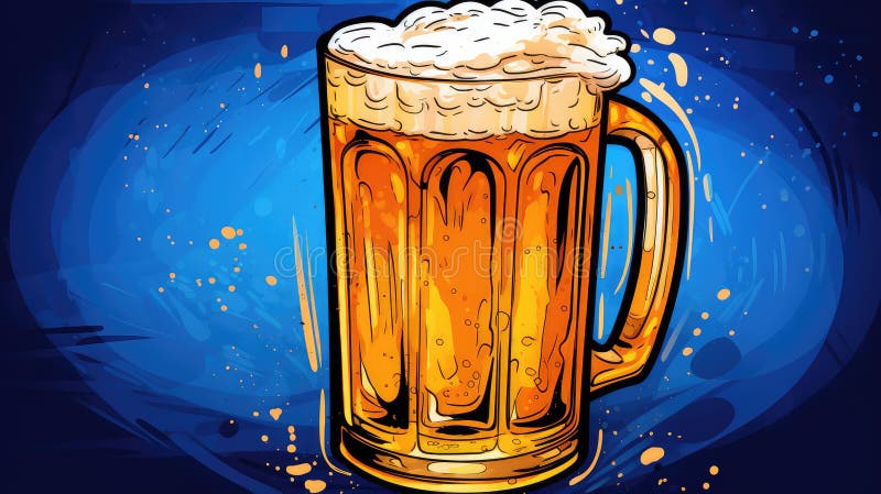 Digital beer mug drawing stock illustration. Illustration of sketch ...
