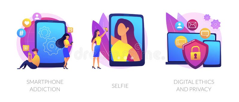 Digital Behaviour Abstract Concept Vector Illustrations. Stock Vector ...