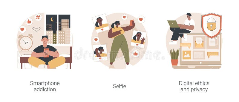 Digital Behaviour Abstract Concept Vector Illustrations. Stock Vector ...