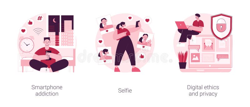 Digital Behaviour Abstract Concept Vector Illustrations. Stock Vector ...