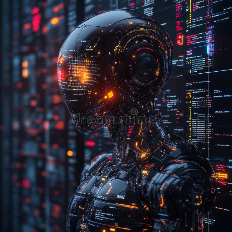 Digital Being stock illustration. Illustration of cyberpunk - 335540077