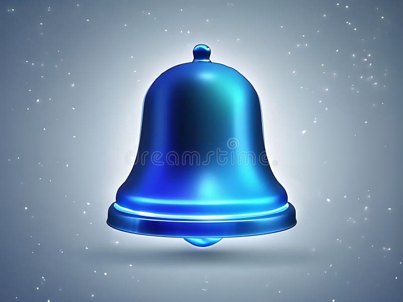 Digital Bell Icon on Greyish Empty Background Stock Illustration ...