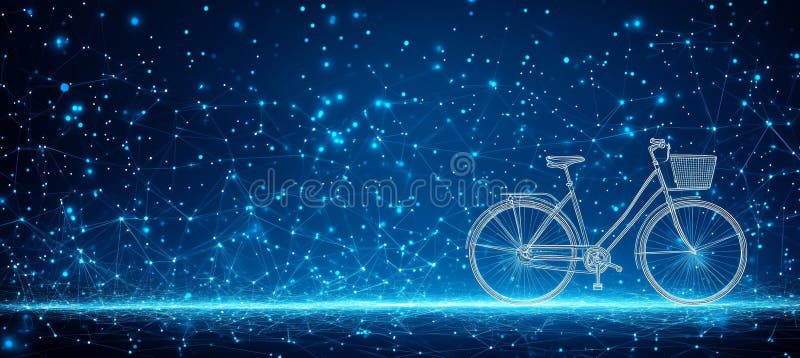 Digital Bicycle on Technology Background in Cyberspace Concept ...