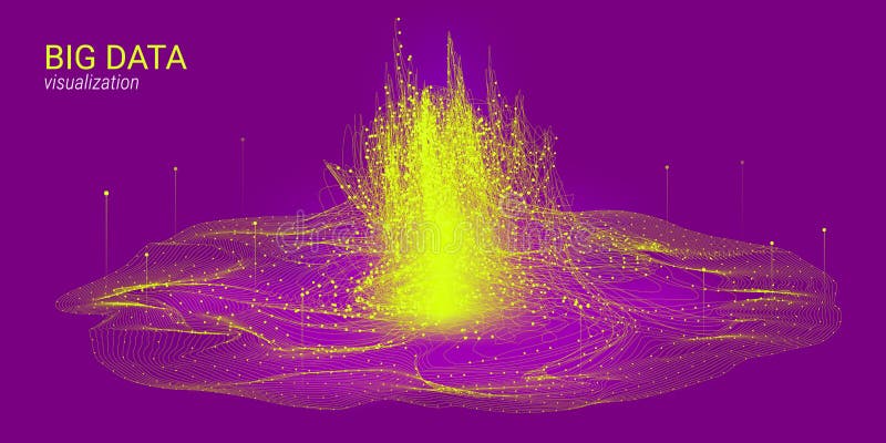 Wave 3D Big Data Visualization. Analysis Infographic. Stock Vector ...