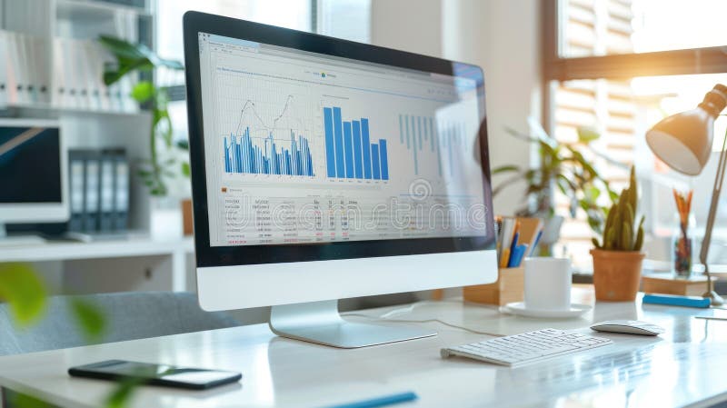 A Digital Bill Displayed on a Computer Screen, with Graphs and Charts ...