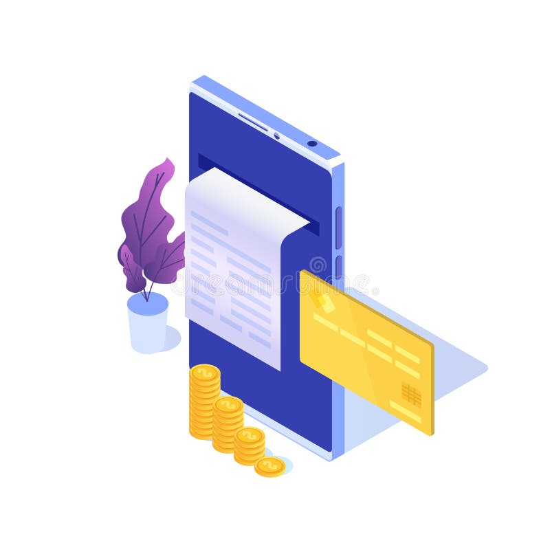 Digital Bill, Electronic Receipt or Invoice Vector Illustration ...