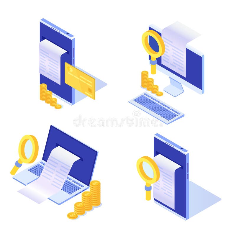 Digital Bill, Electronic Receipt or Invoice Vector Illustration ...