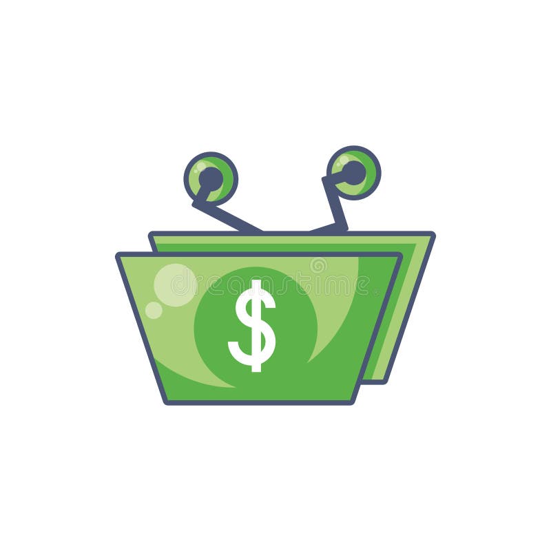 Digital Bill Icon Fill Design Stock Vector - Illustration of media ...