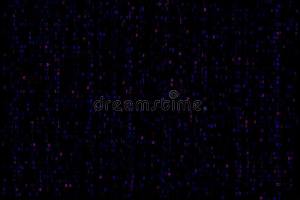 Digital Binary Code Background Features a Seamless Pattern of Colours 1s and 0s, Evoking a High ...
